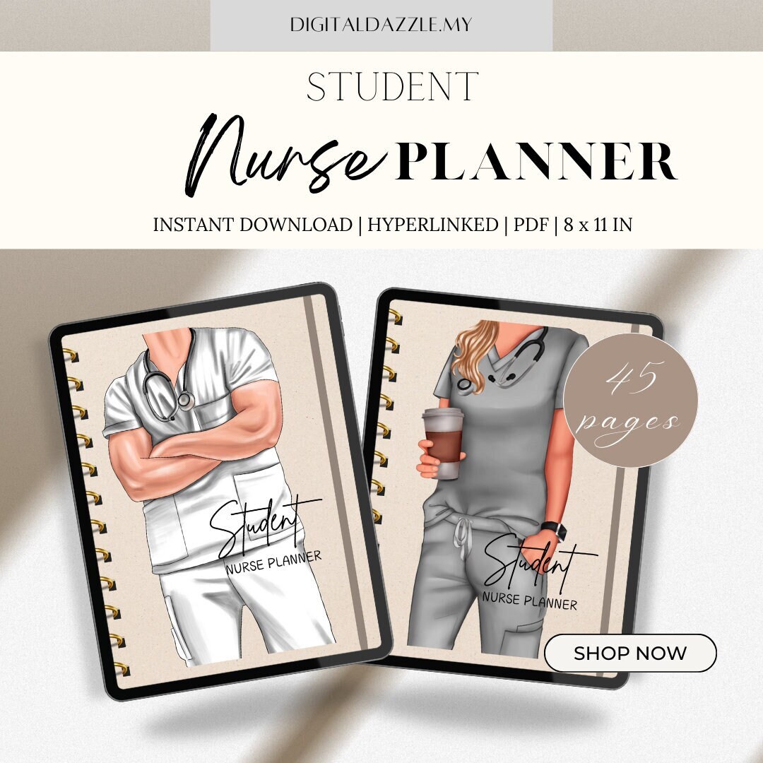 Nursing Student Planner, Student Nurse Planner, Digital Nurse Planner ...
