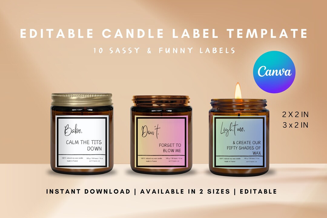 Editable Candle Labels, Editable Candle Templates, Funny Candle Labels ...