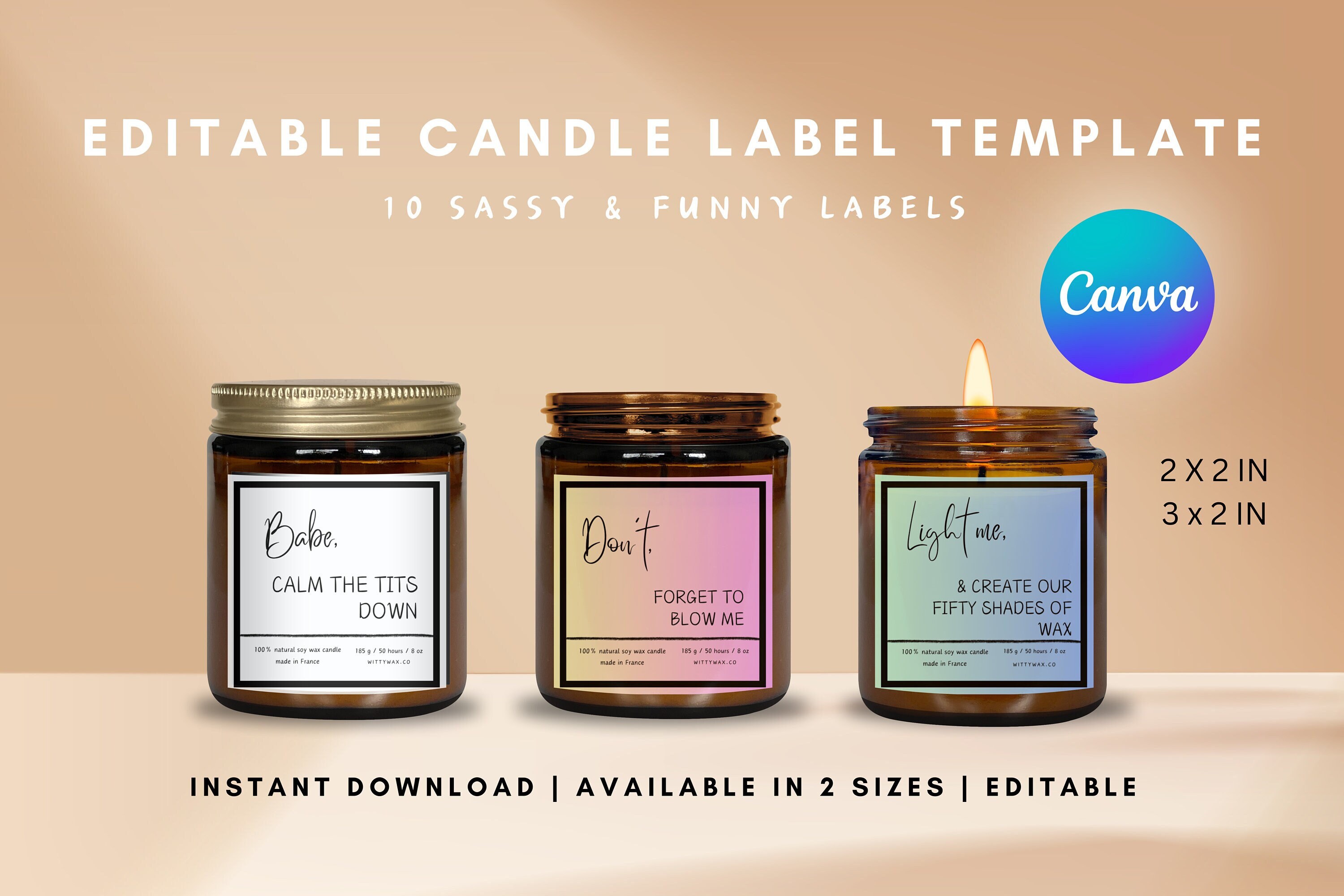 Editable Candle Labels, Editable Candle Templates, Funny Candle Labels ...