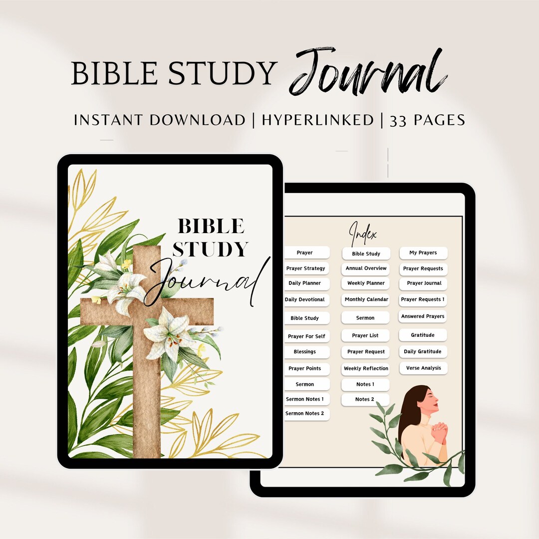 Digital Bible Journal, Bible Study Journal, Prayer Journal, Sermon ...
