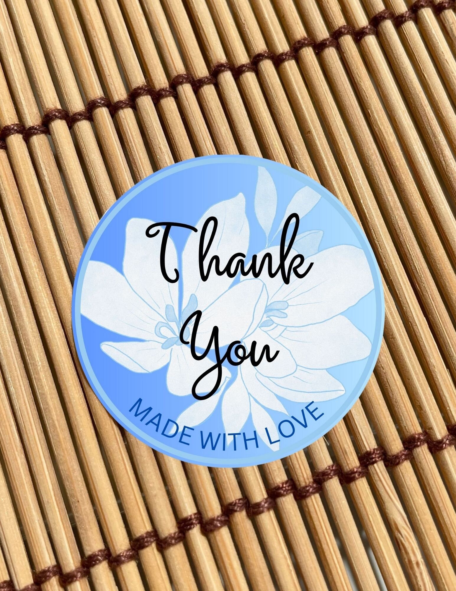 Round Thank You Sticker Bundle | Digital Round Sticker | Printable ...