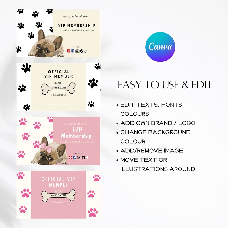 Editable Membership Card, VIP Membership, Loyalty Card, Editable ...