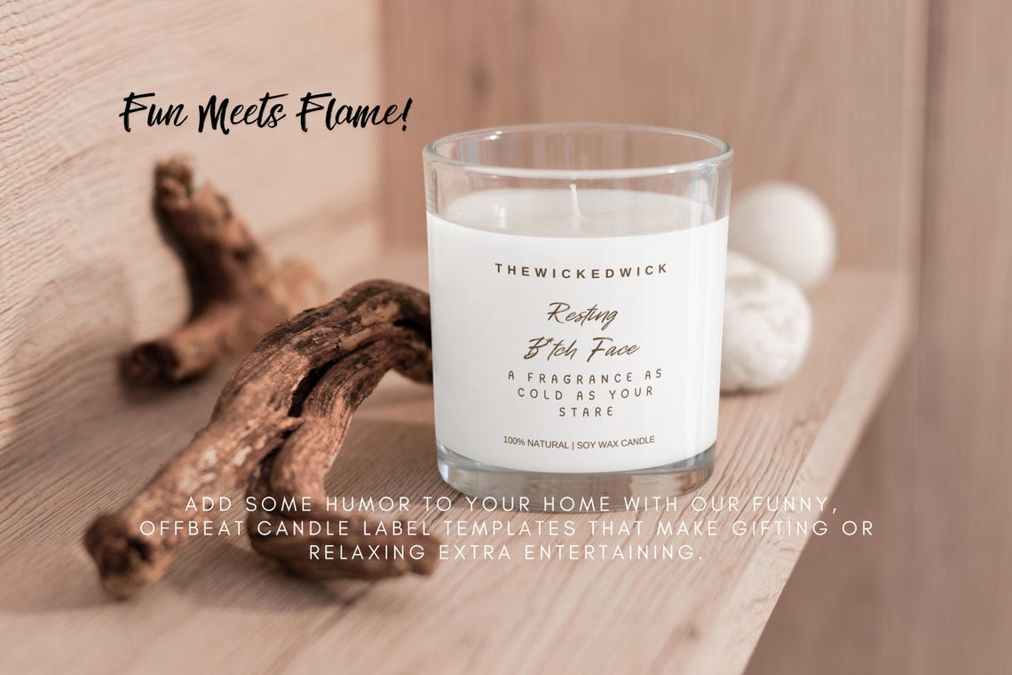 Editable Candle Labels, Template Labels, Candle Sticker Label, Candle ...