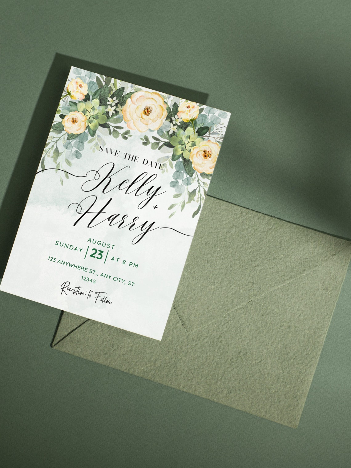 Editable Wedding Invitation Card | Rustic Wedding Card | Floral Wedding ...