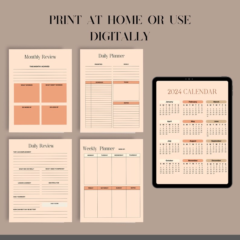 Printable Teacher Planner Boho Theme 2024, Digital Teacher Planner ...