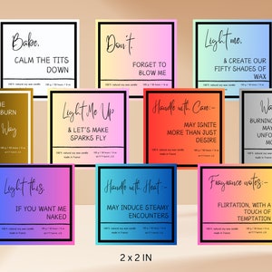 Funny Candle Label Template: Sassy Witty Designs (canva Editable, 2x2 ...