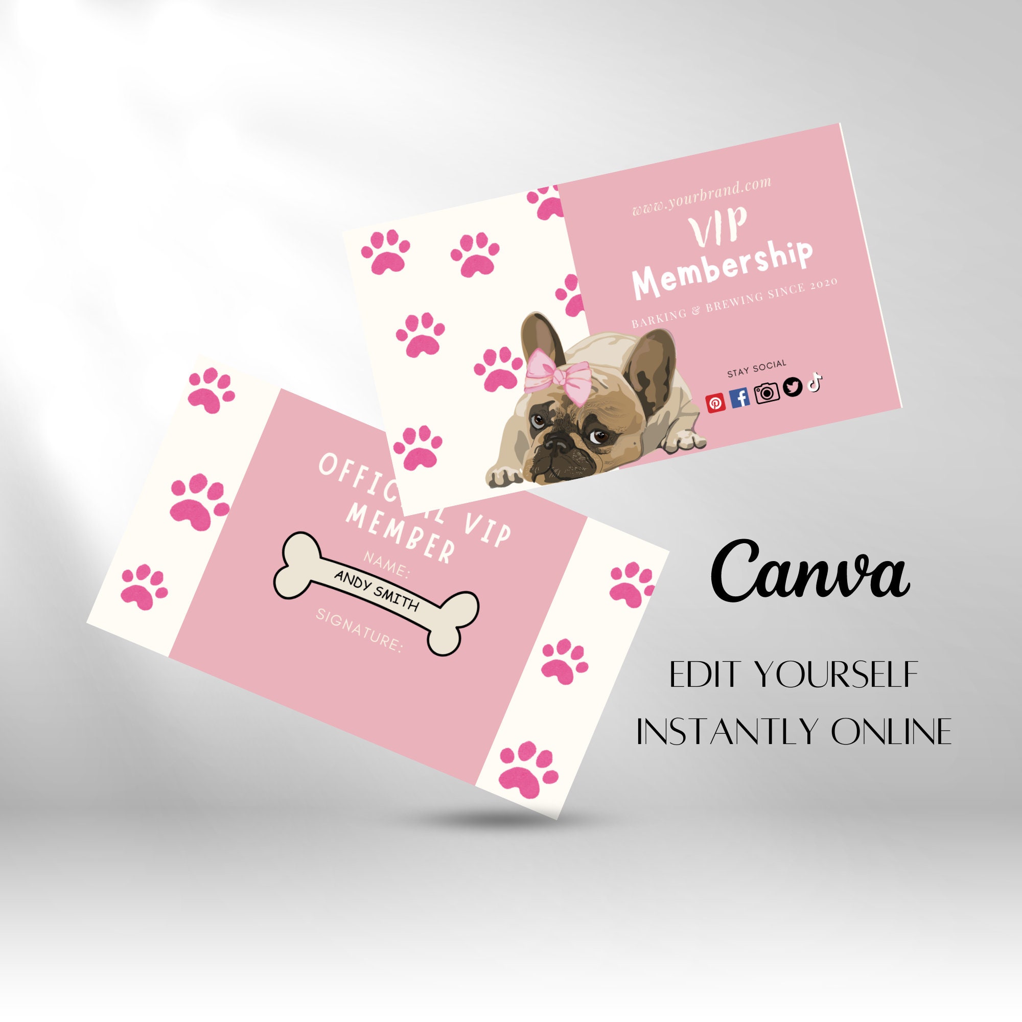 Editable Membership Card, VIP Membership, Loyalty Card, Editable ...