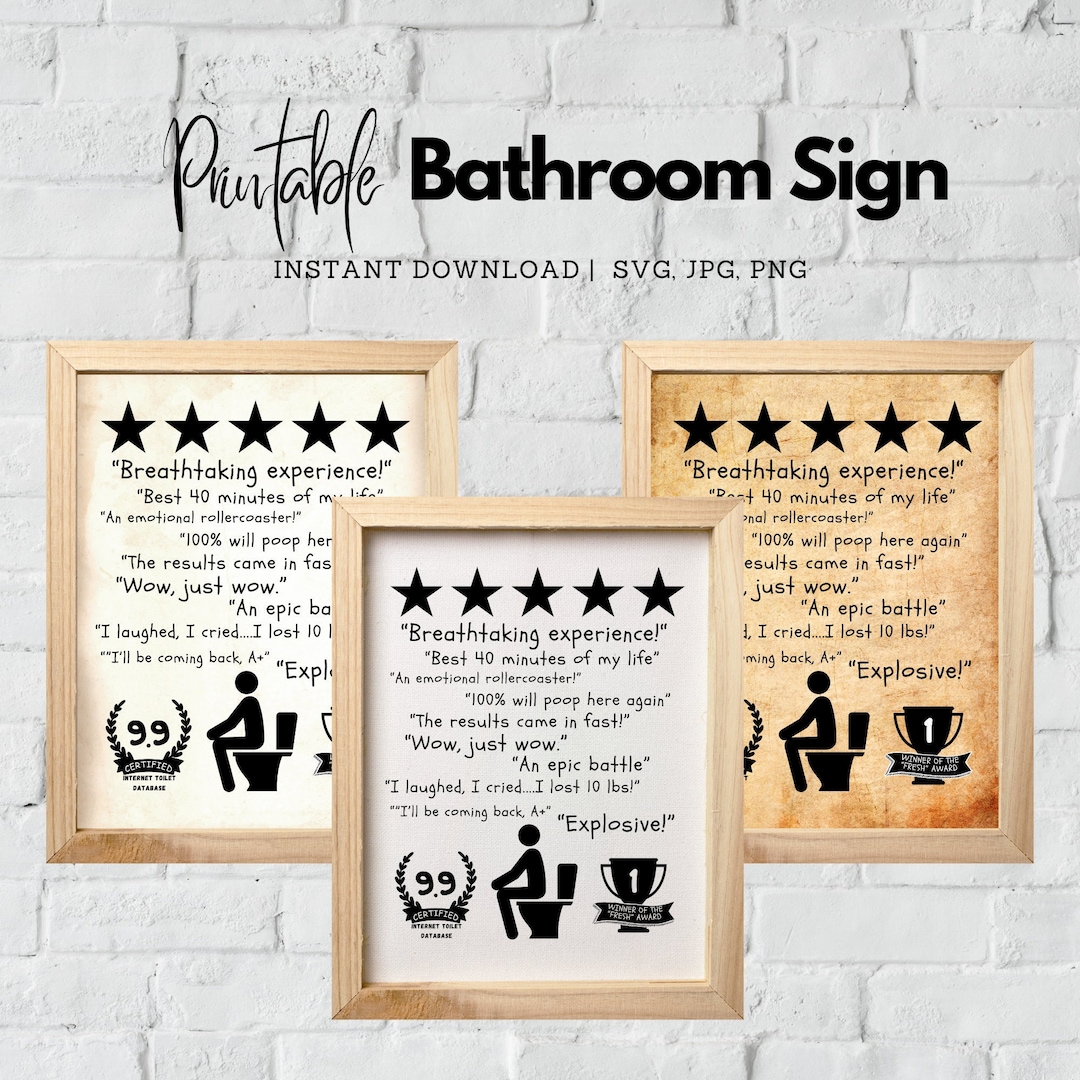 Bathroom Sign, Printable Bathroom Sign, Toilet Sign, Funny Bathroom ...