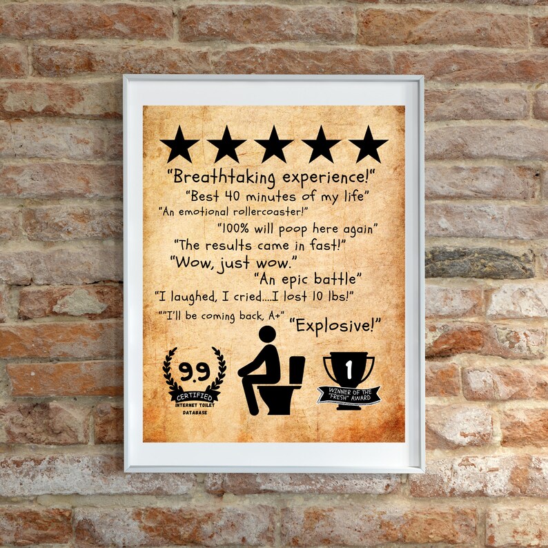 Funny Bathroom Reviews Sign: Printable Wall Art (SVG, JPG, PNG) - Etsy