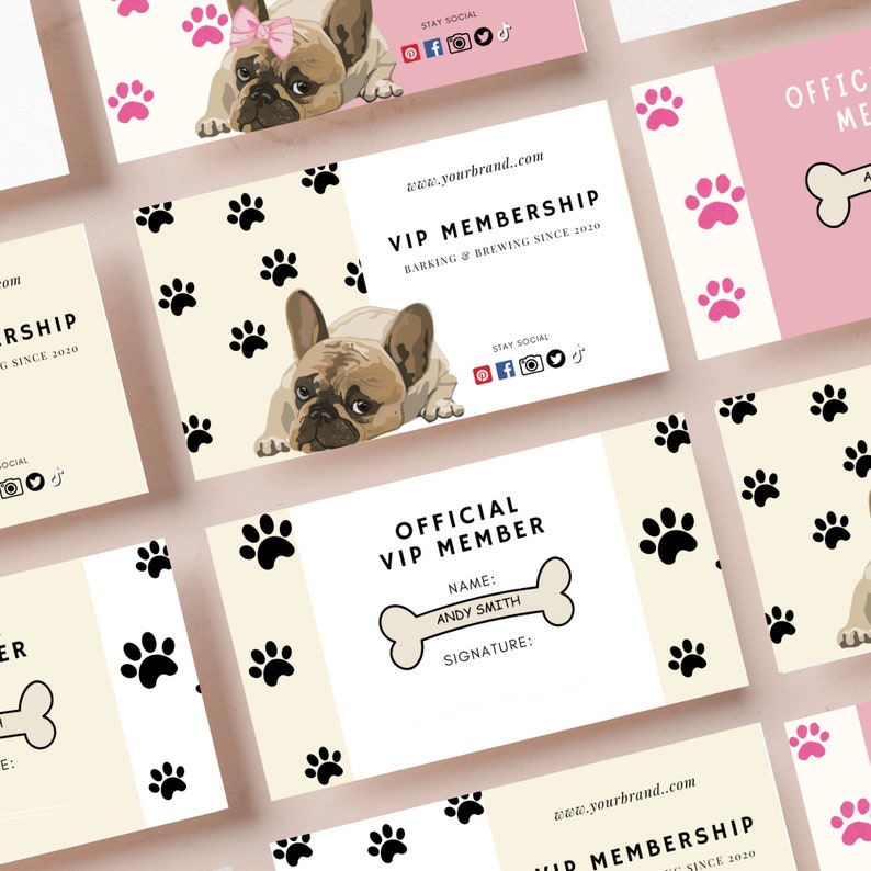 Editable VIP Pet Shop Membership Card Template (digital Download) - Etsy