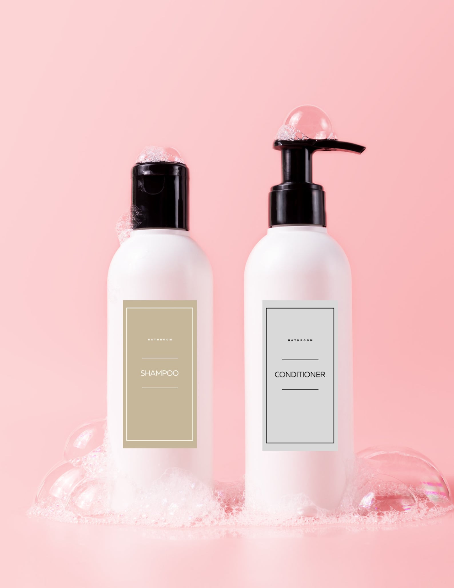 Modern Bathroom Labels | Minimalist Labels | Bathroom Sticker ...