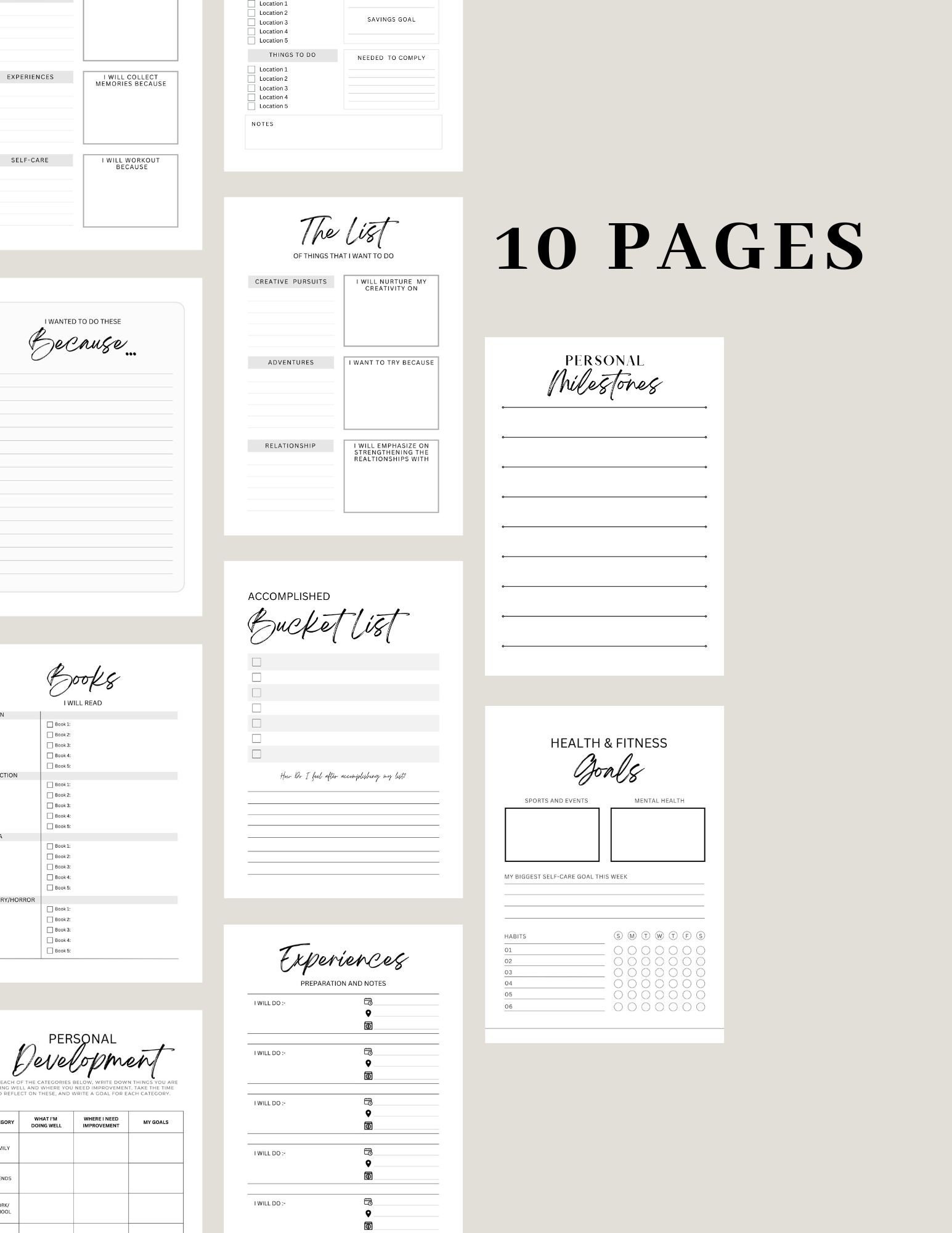 The Ultimate Bucket List, Bucket List Journal, Printable Bucket List ...
