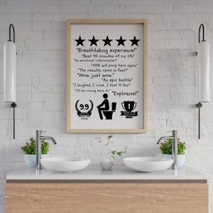 Funny Bathroom Reviews Sign: Printable Wall Art (SVG, JPG, PNG) - Etsy