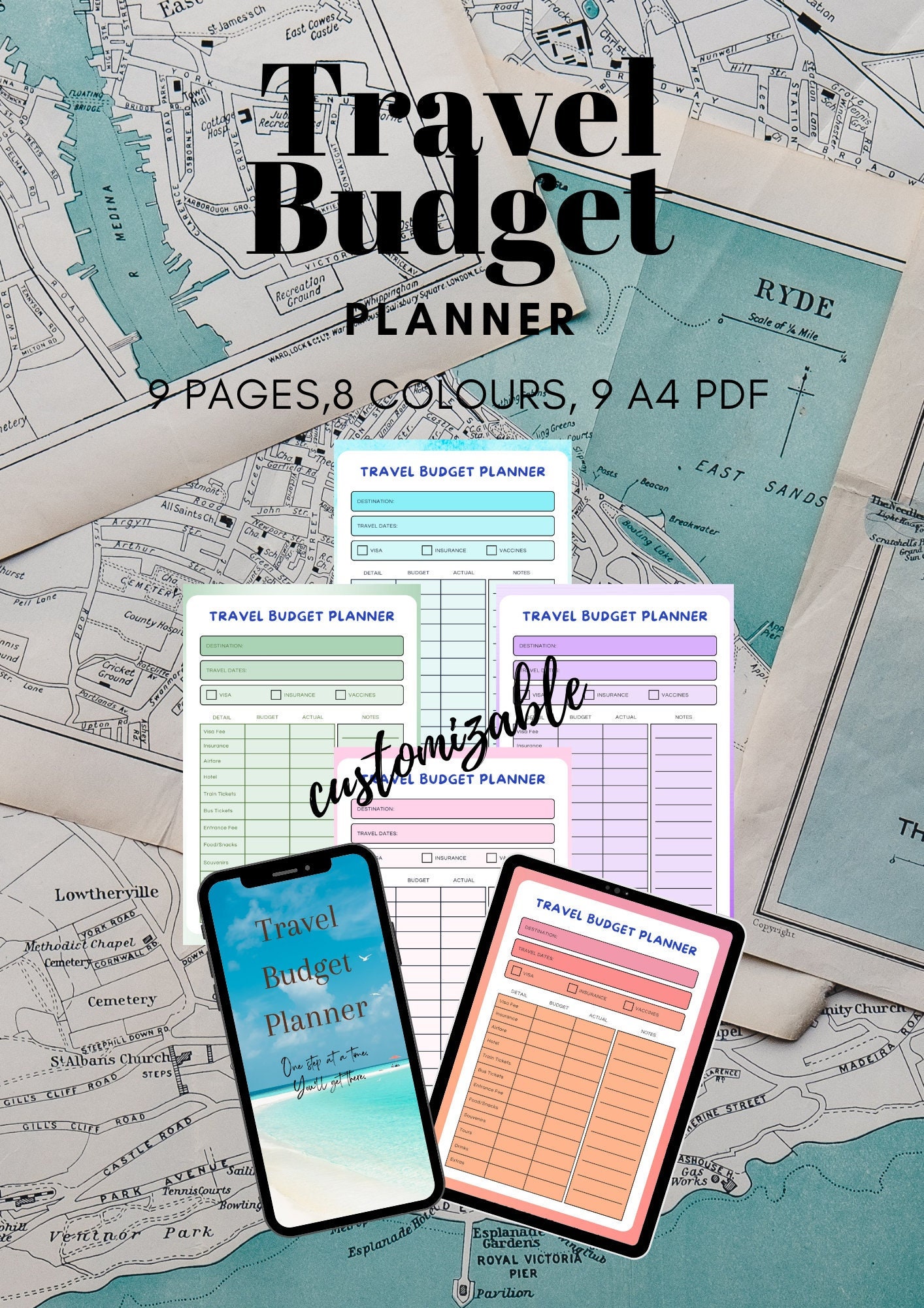 Travel Budget Planner Printable Budget Planner Digital - Etsy
