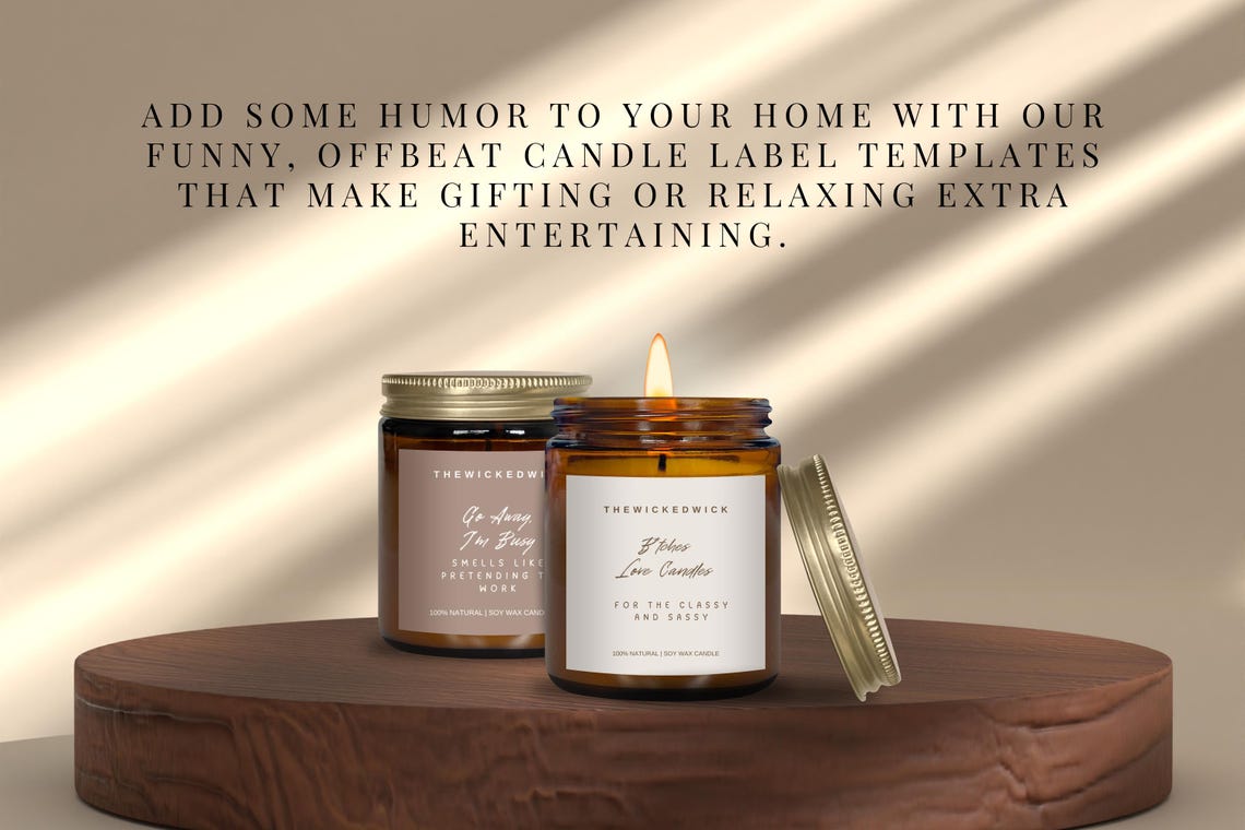 Editable Candle Labels, Template Labels, Candle Sticker Label, Candle ...