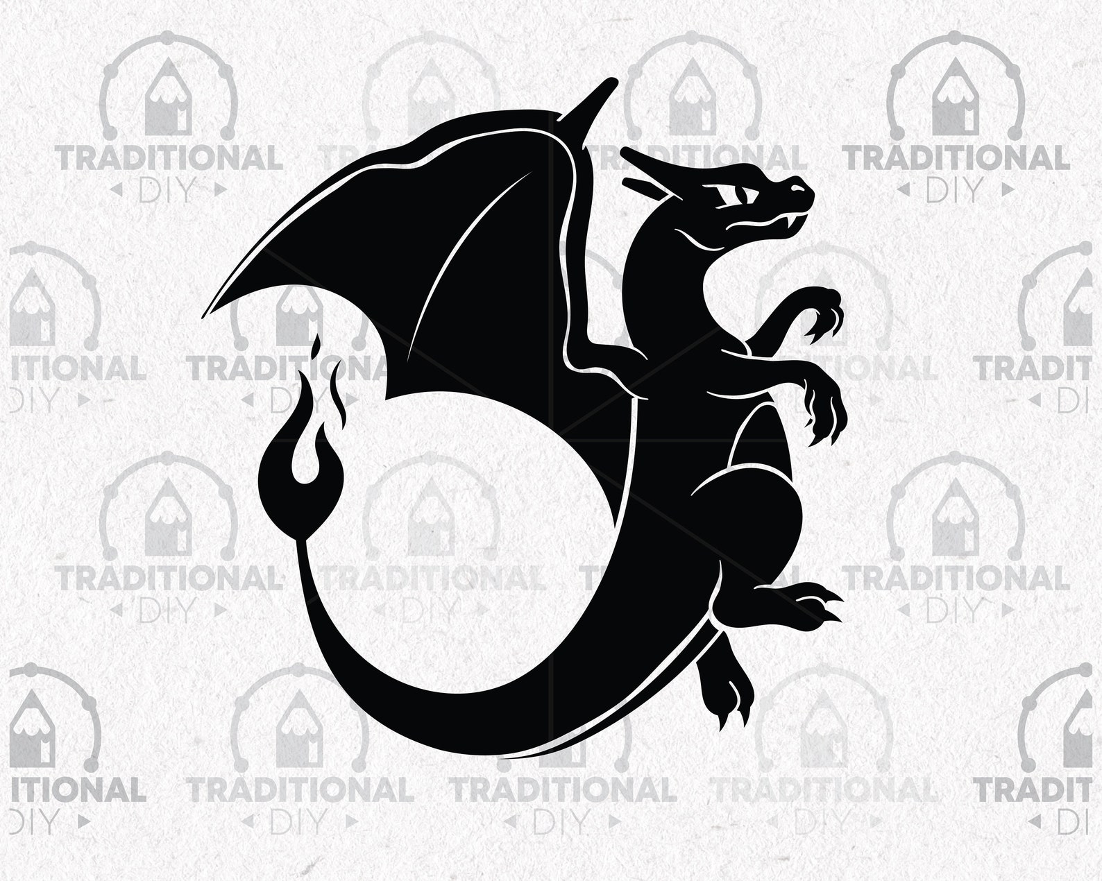Medieval Charizard Monogram Design Pokemon Dark Ages Parody SVG Bundle ...