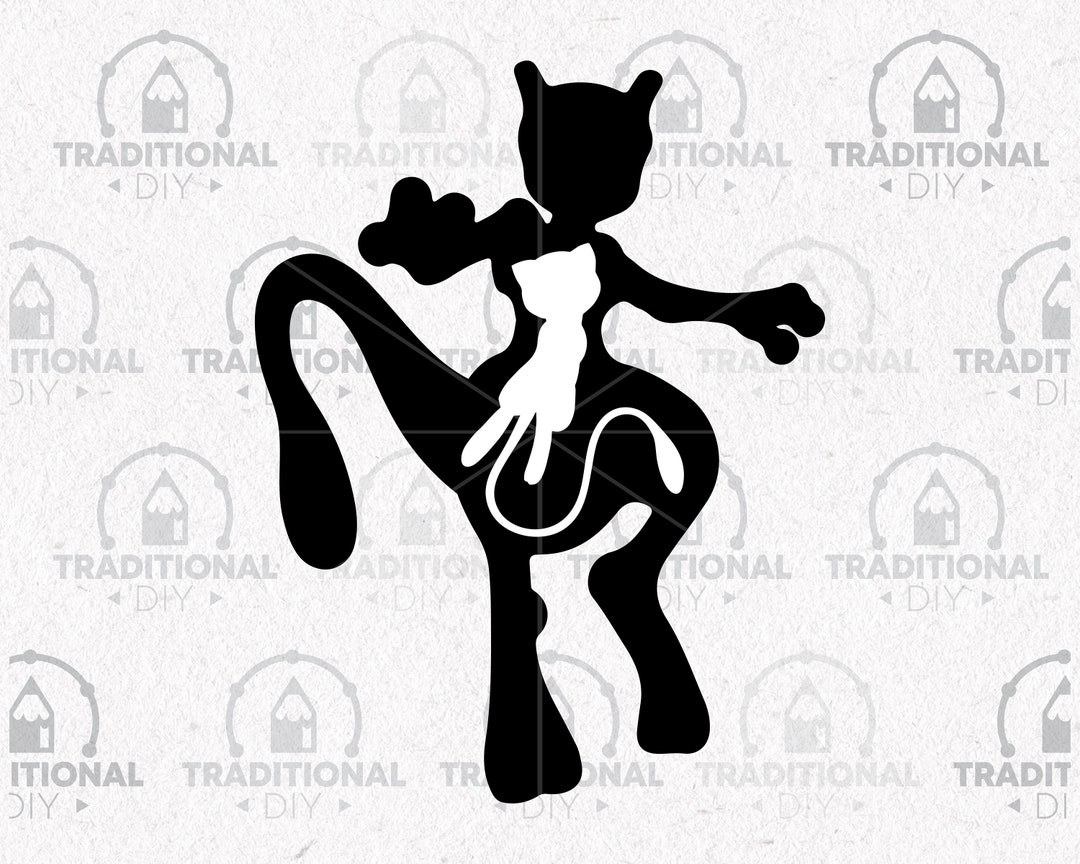 Mew & Mewtwo Design | Pokemon Evolutions | SVG Bundle | Digital File ...