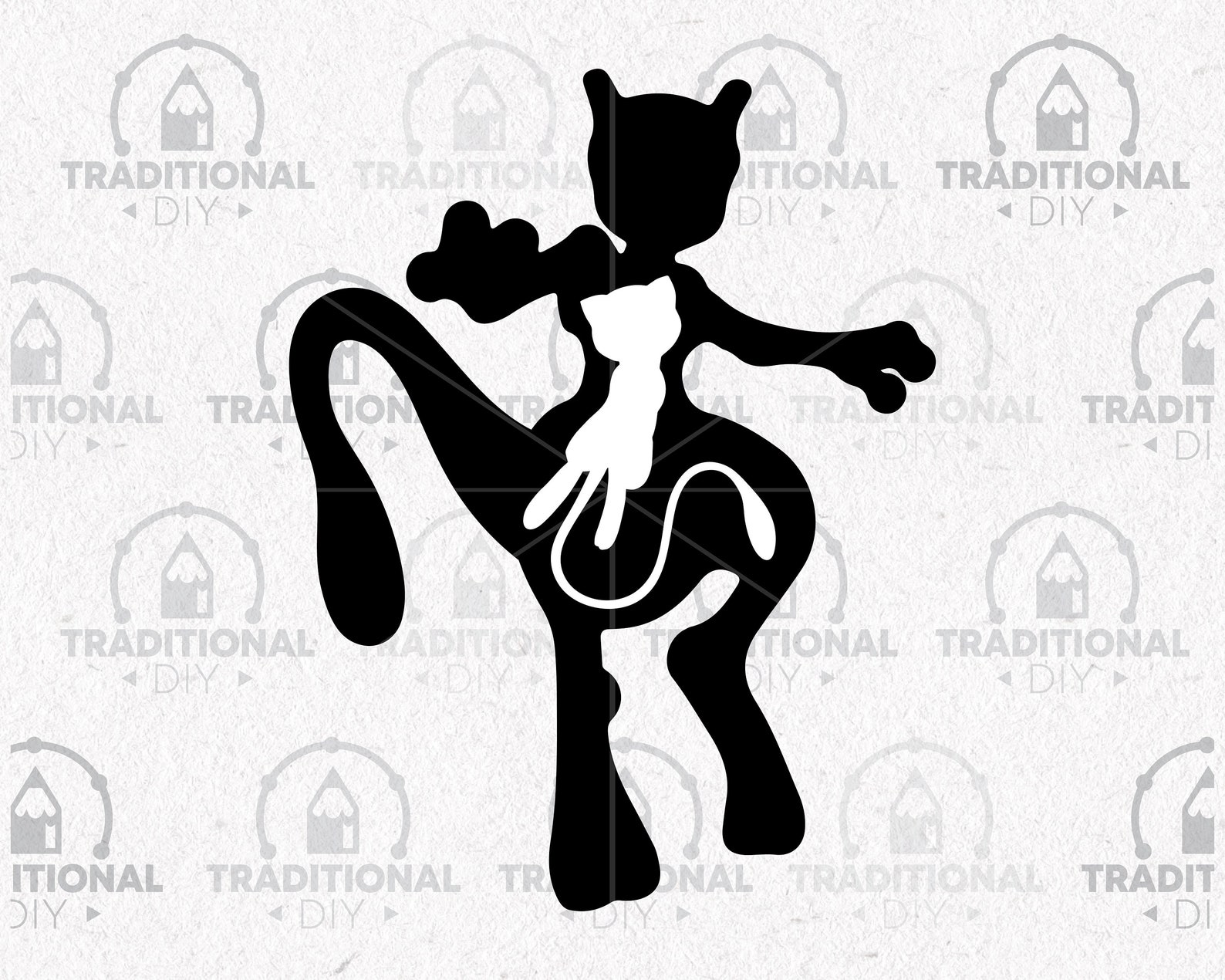 Mew & Mewtwo Design | Pokemon Evolutions | SVG Bundle | Digital File ...