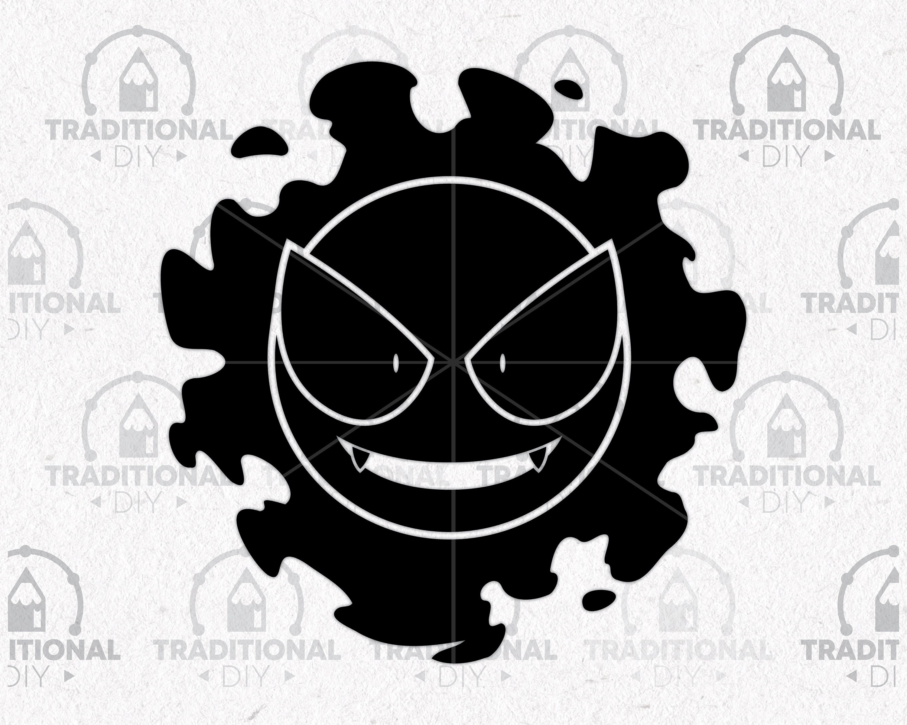 Gastly Face Pokemon Art SVG Bundle Digital Design File Download for ...