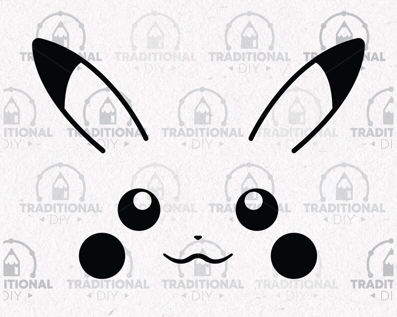 Pika Face Pokemon Pikachu Design SVG Bundle Digital File Download for ...