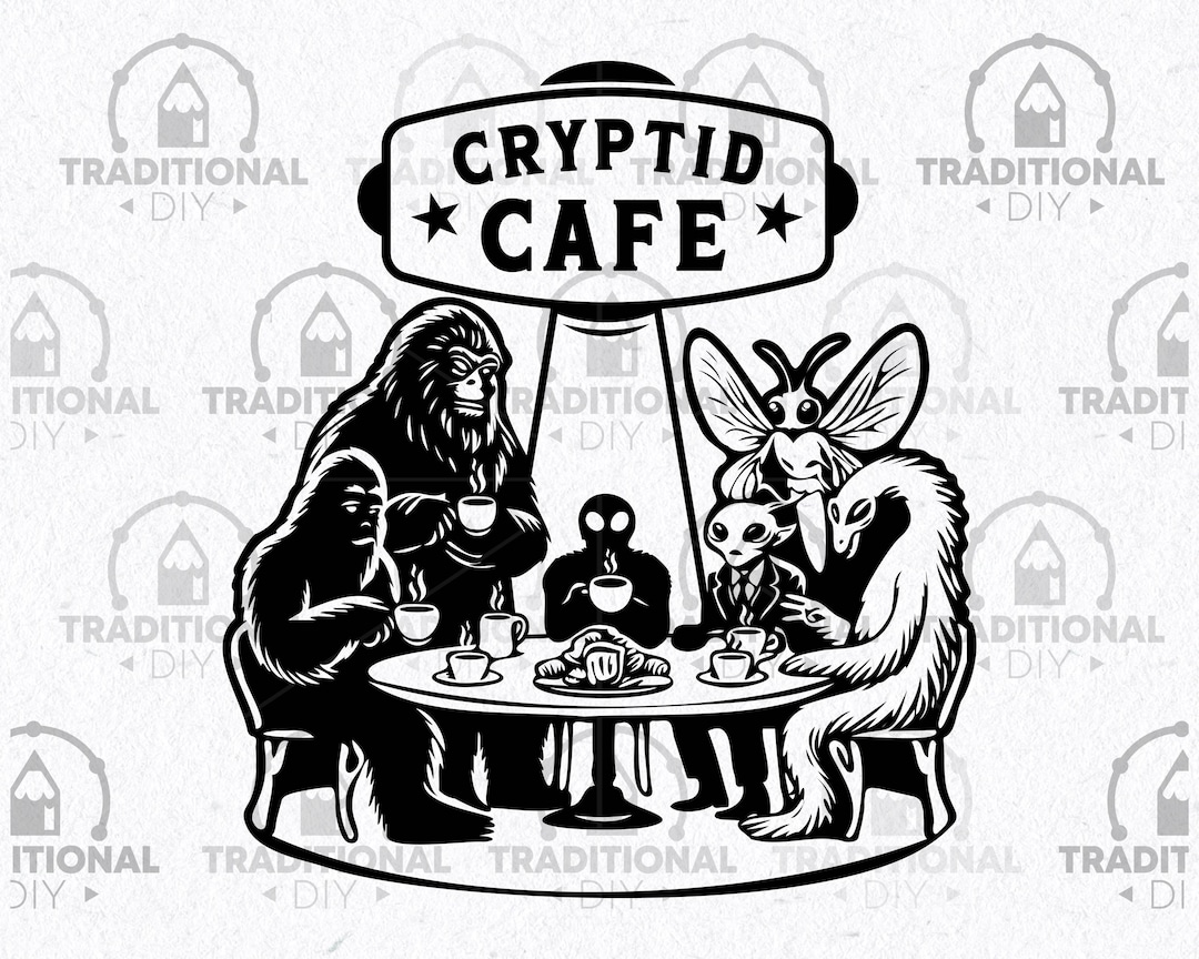 Cryptid Cafe | Cryptid & Mythology Shirt Design | SVG Bundle | Digital File Download for ...