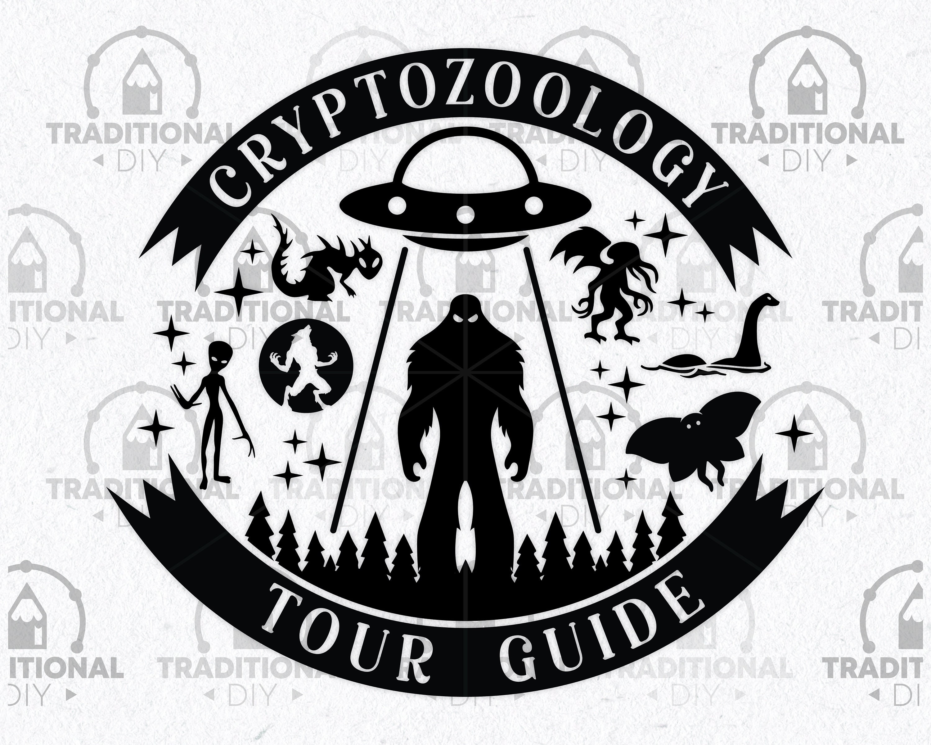 Cryptozoology Tour Guide Cryptid & Mythology Shirt Design SVG Bundle Digital File Download for ...