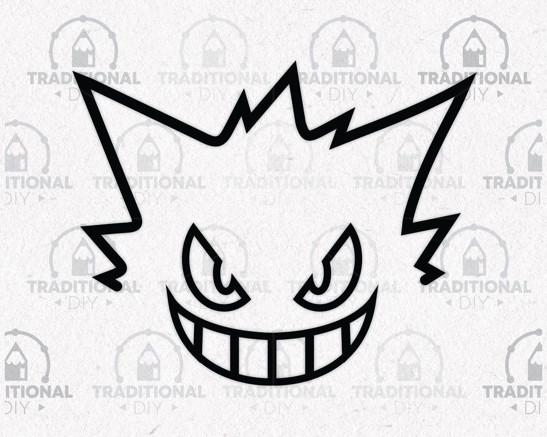 Gengar Face Stamp | Pokemon Design | SVG Bundle | Digital File Download ...