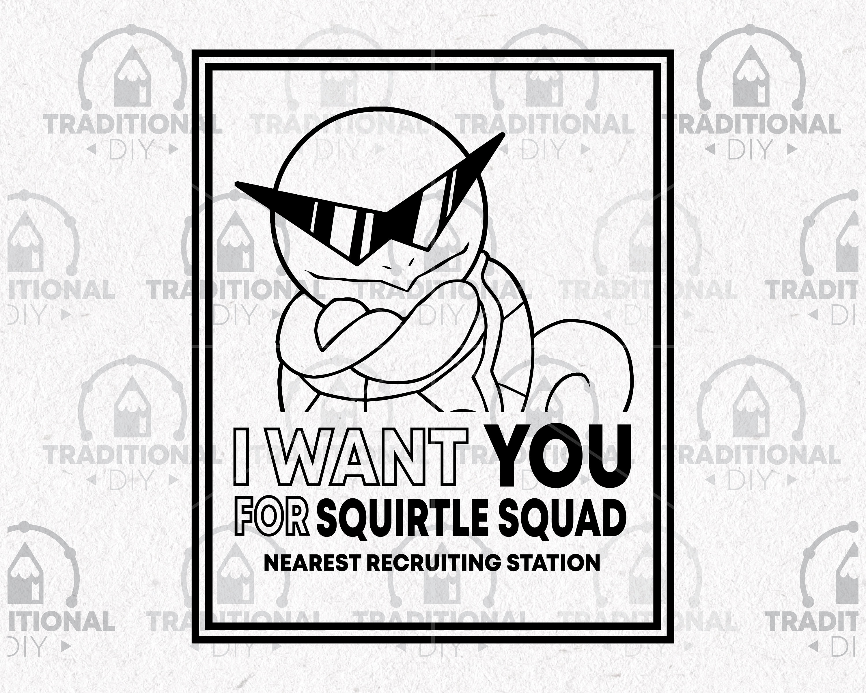 Squirtle Stencil