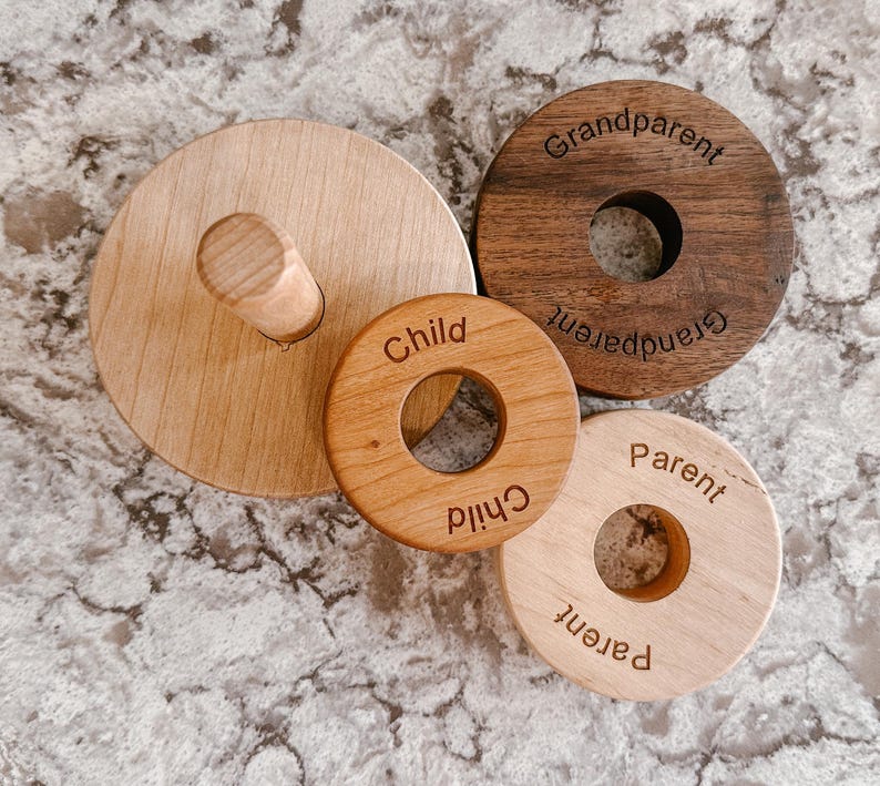 Family Tree Wooden Stacker Toy - Etsy