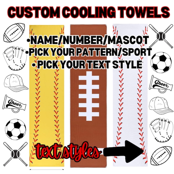 Custom Football Cooling Towel - Etsy