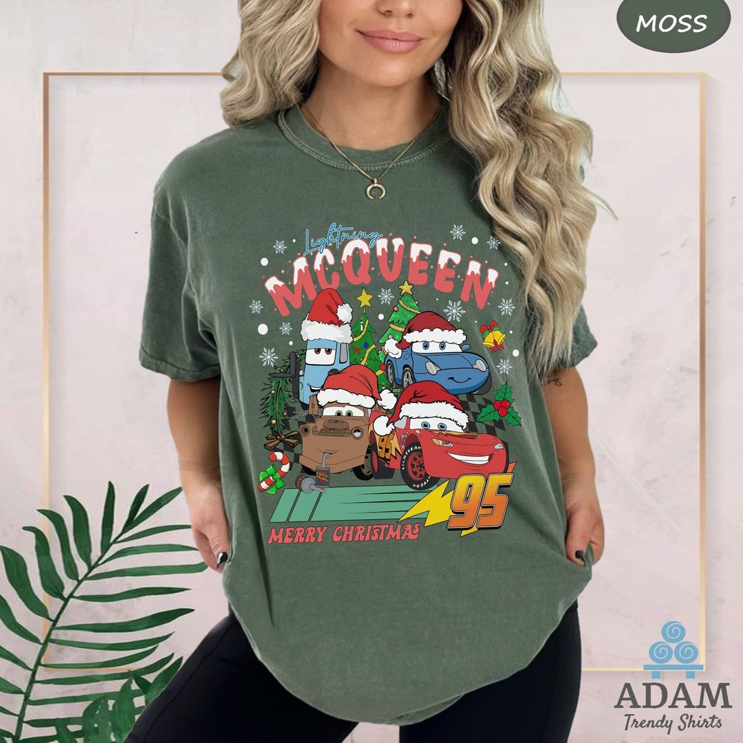 Retro Disney Cars Lightning Mcqueen Christmas Comfort Colors - Etsy