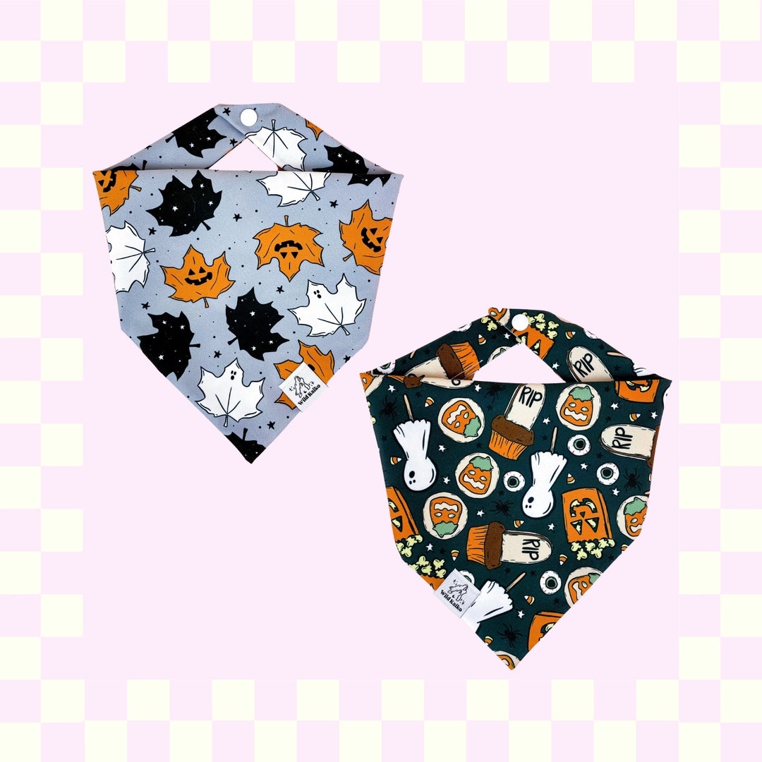Spooky Movie Night Reversible Halloween Dog Bandana / Snap on - Etsy