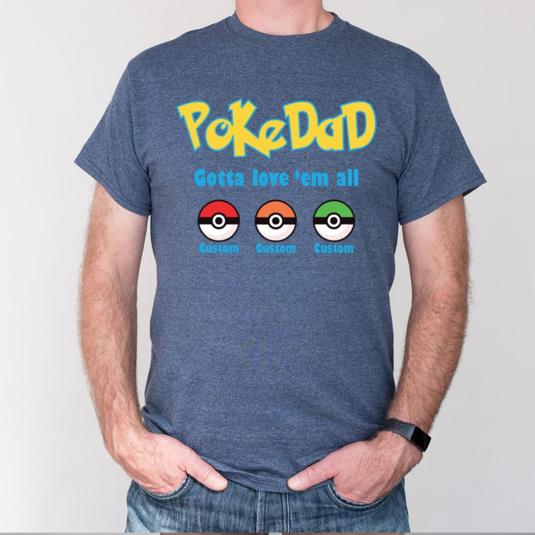 Custom Pokedad T-shirt: Gamer Dad Gift, Geeky Father Tee - Etsy