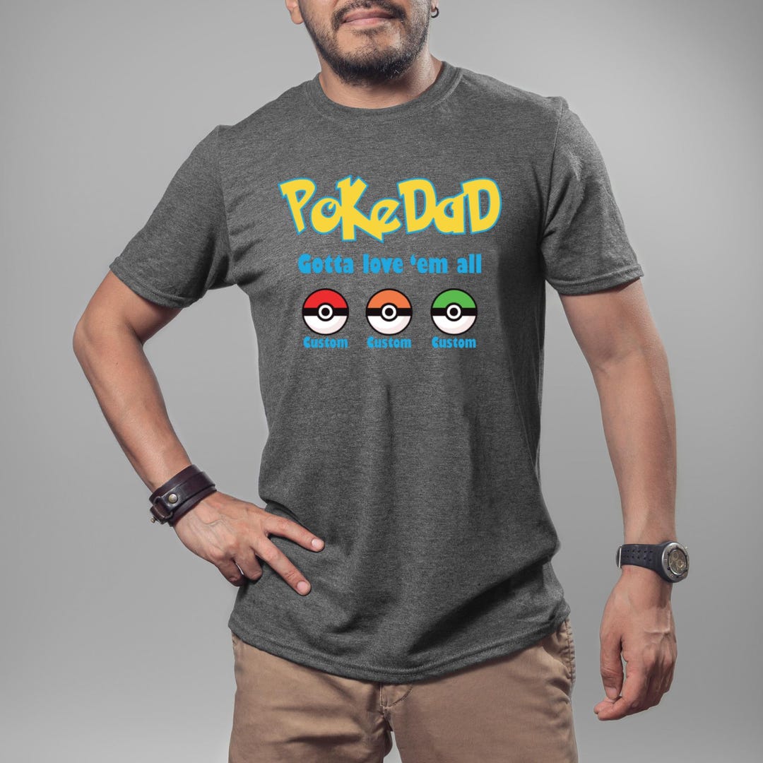 Pokedad Shirt: Custom Father's Day Cartoon Tee - Etsy