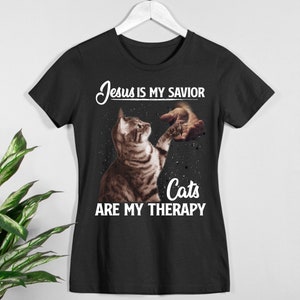 Jesus is My Savior Cats Are My Therapy, Cute Kitten,cat Digital Wall ...