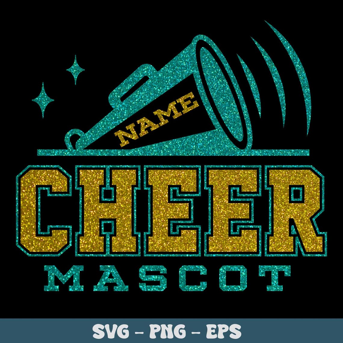 Cheerleading SVG: Cheer Team Template With Megaphone (digital Files) - Etsy