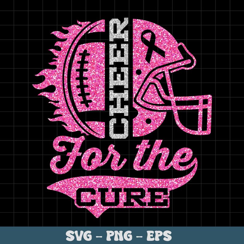 Cheer for the Cure Svg, in October We Wear Pink, Pink Out Football Png ...