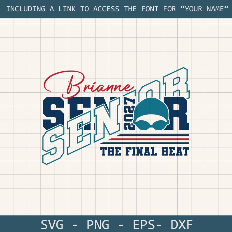 Senior Swimmer Template, Graduation Cut File, Swim Mom Design, Senior ...