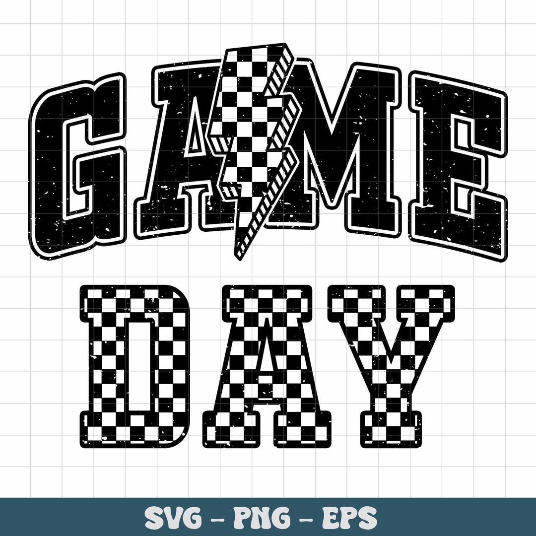 Checkered Game Day SVG: Retro School Sport Design (digital Download - Etsy