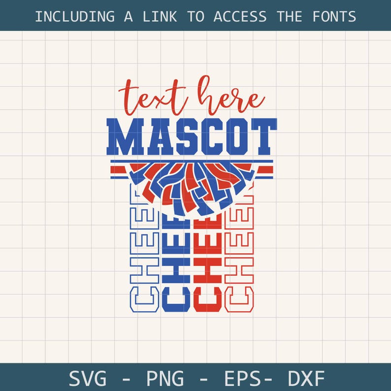 Cheer Bundle Svg, Mascot Cheer Svg, Cheer Team Template Svg, Cheer Mom ...