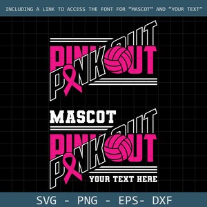 Pink Out Volleyball Svg Template, Volleyball Team Template, Breast ...
