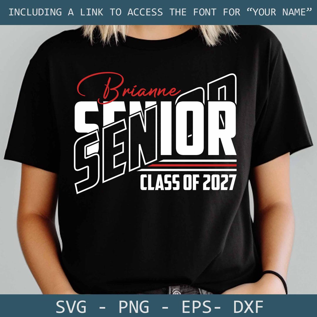 Senior 2027 Template, Custom Name, Graduation Shirt, Senior Mom, Class ...