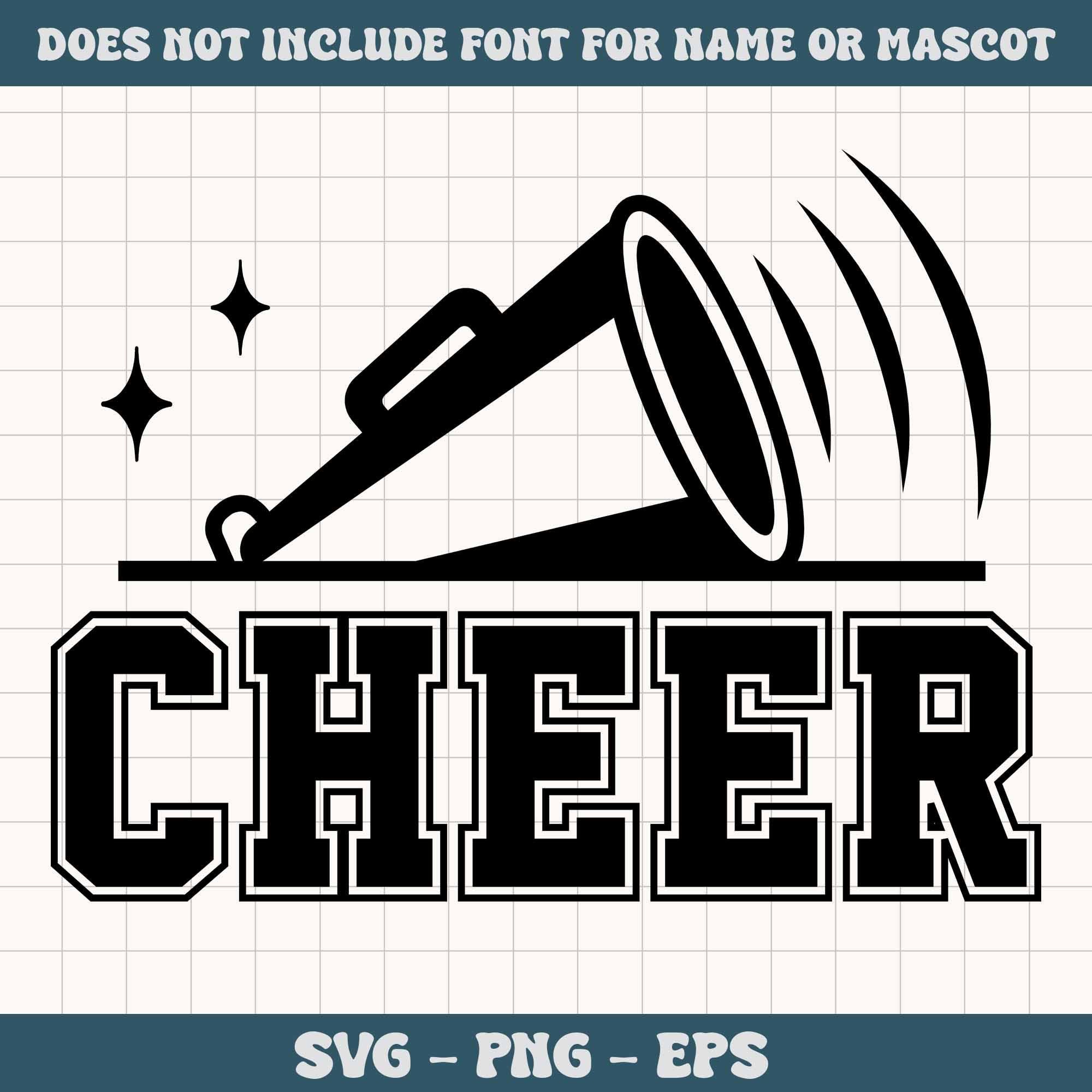 Cheer Svg Cut Files, Cheerleading Svg, Cheer Team Template, Megaphone ...