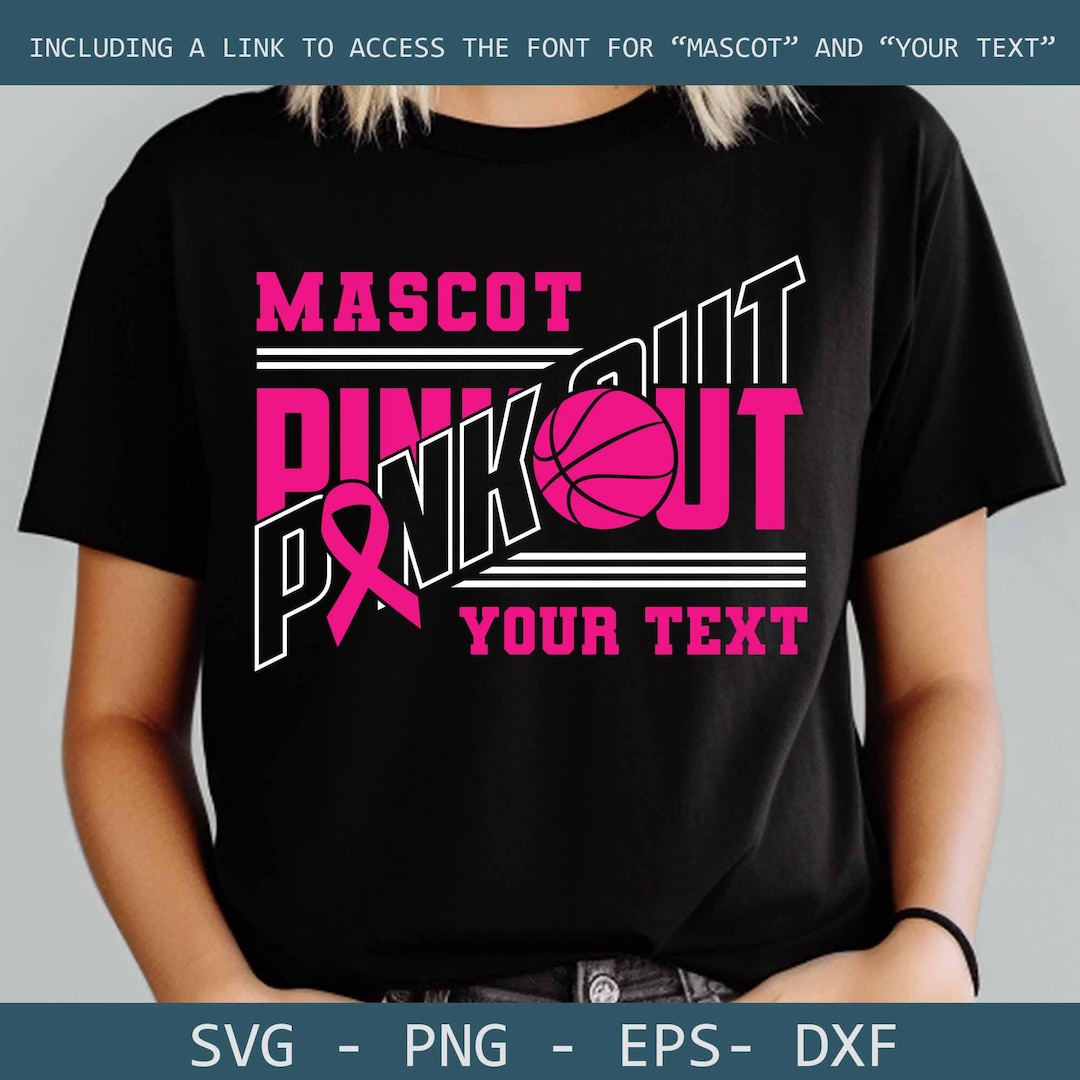 Pink Out Basketball Svg Png, Breast Cancer Awareness, Custom Team Shirt ...