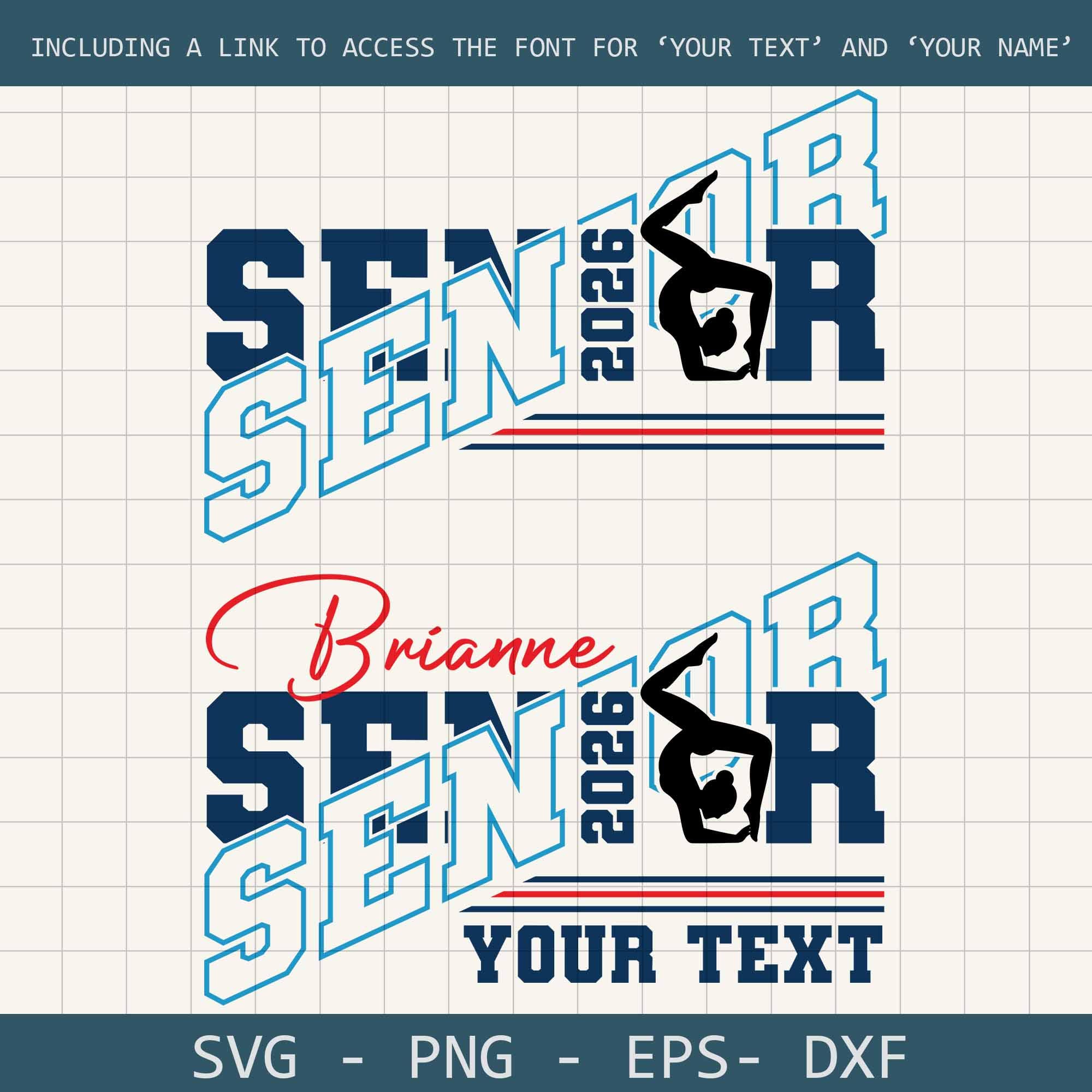 Gymnastics Senior Template Svg, Senior Cut File, Senior Mom Svg ...