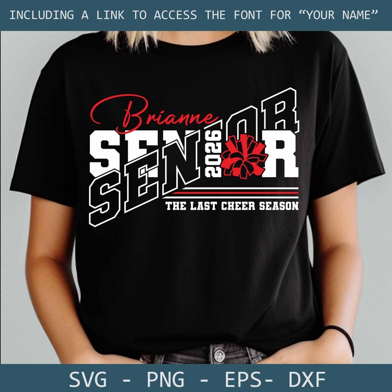 Senior Cheerleader Svg Template, Class of 2026, Cheer Mom Svg, Senior ...