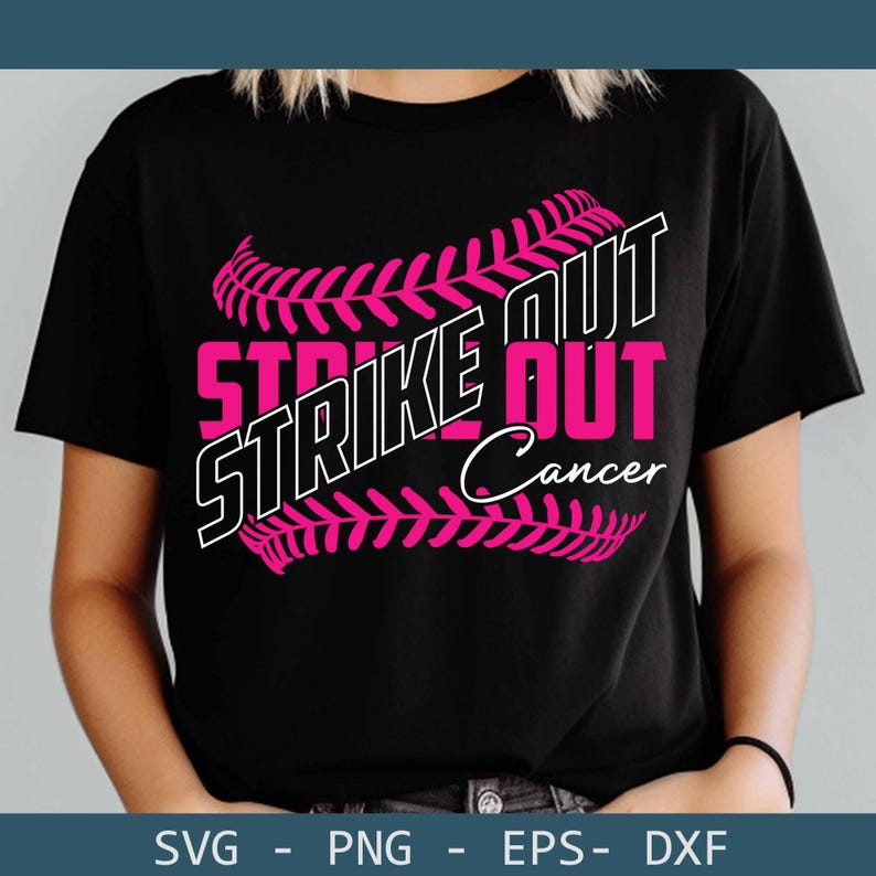 Strike Out Cancer Baseball Svg, Breast Cancer Awareness Svg, We Fight ...