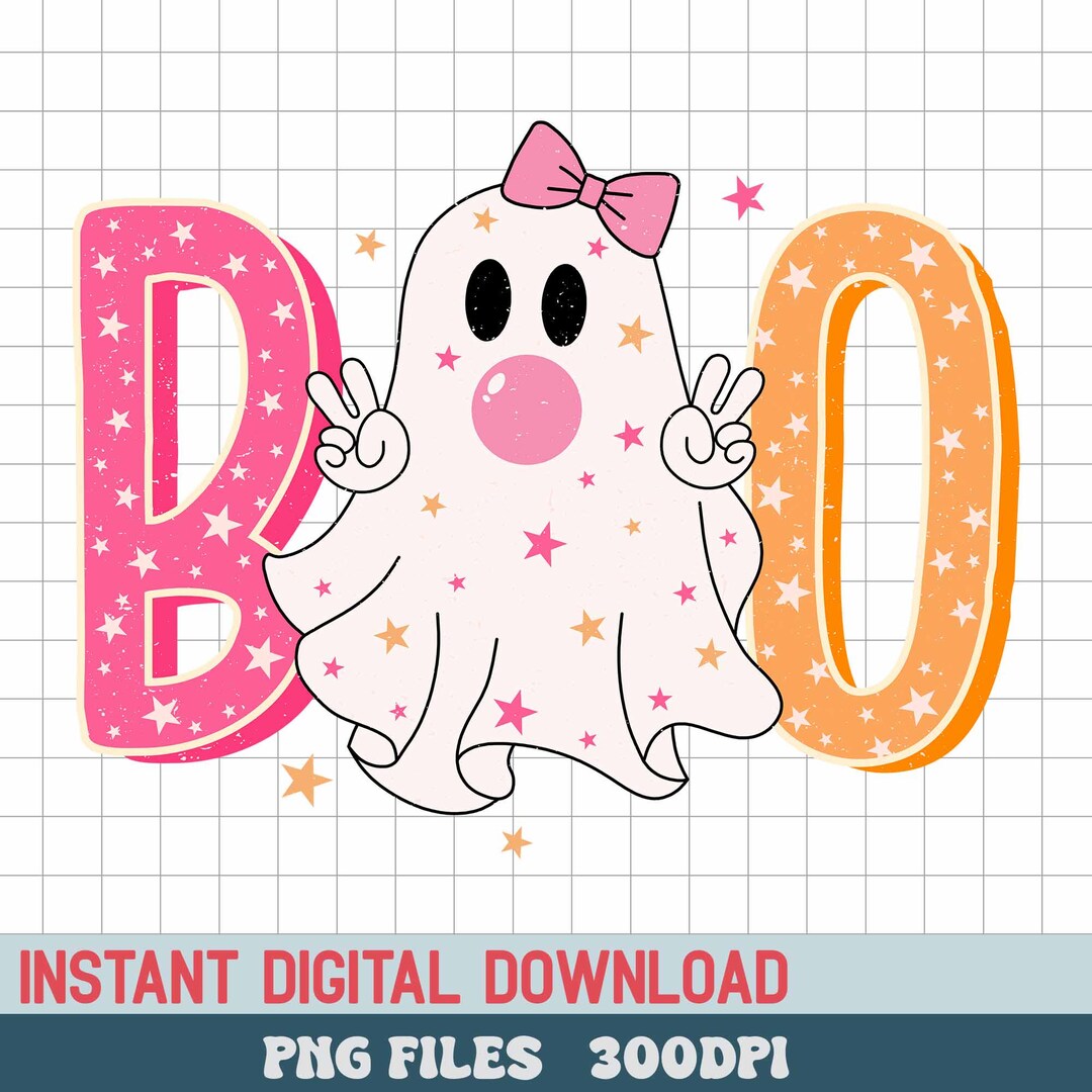 BOO Halloween Png, Cute Ghost Halloween, Cute Girly Ghost Blowing ...