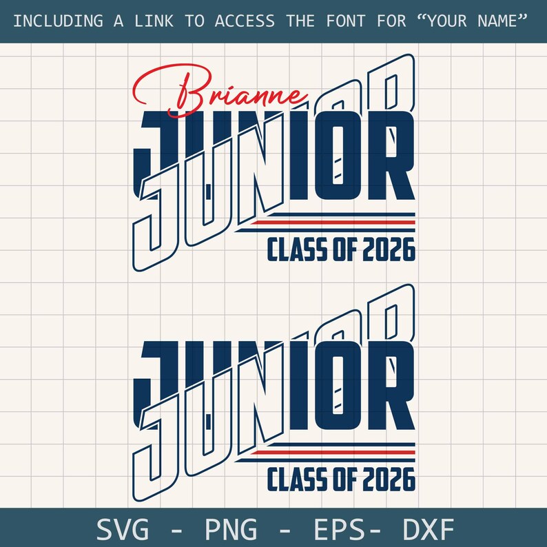 Junior Class of 2026 SVG Template: Custom Name Design (digital Download ...