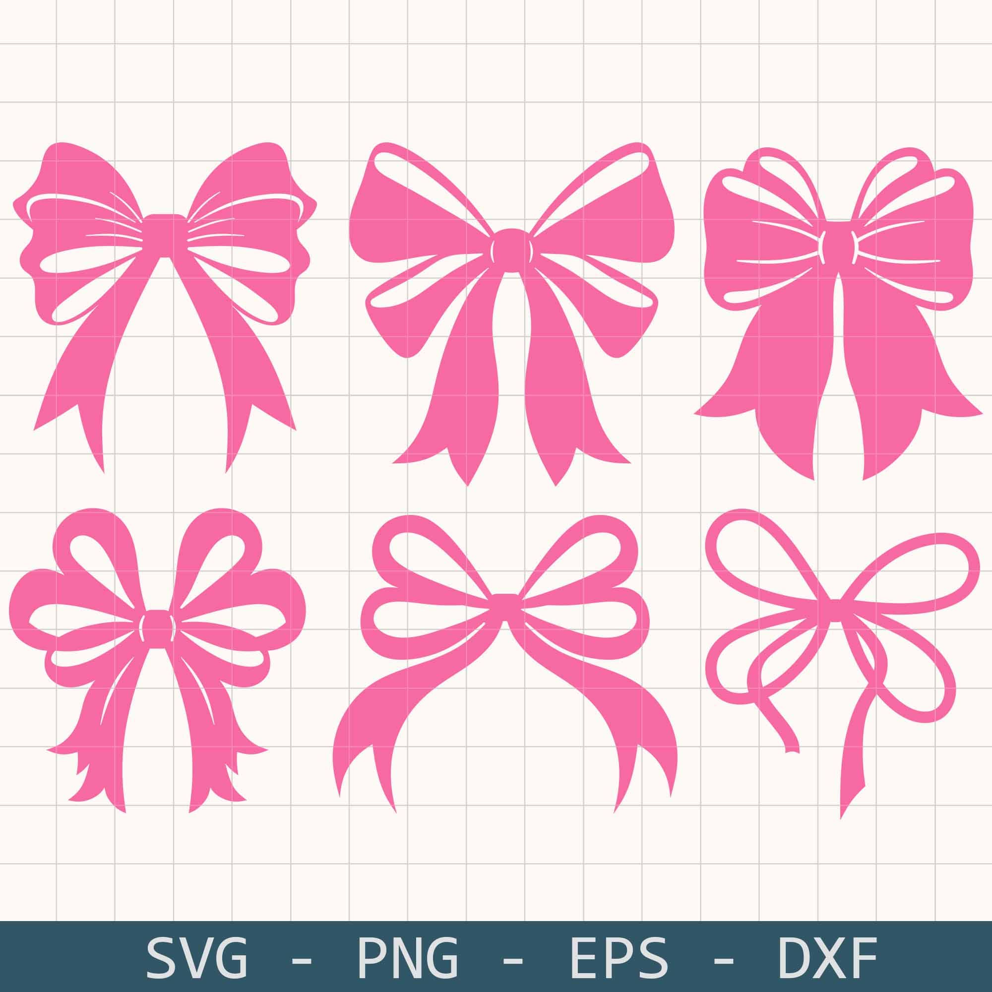 Set of 6 Bows Svg Bundle, Bow Cut Files, Coquette Svg, Bow Design Cut ...